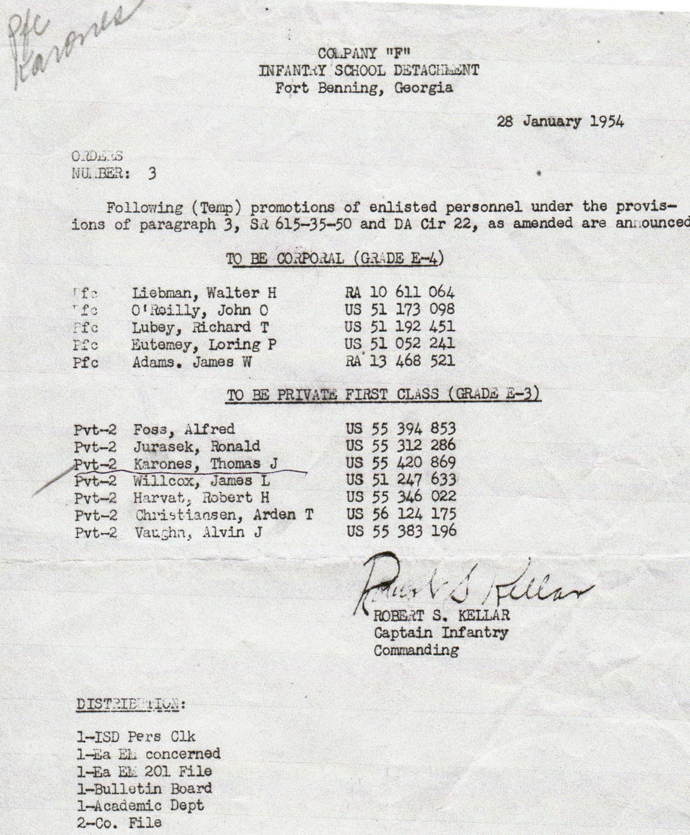 Thomas J. Karones, D Batt. 515th F.A. – The John Tubinis File