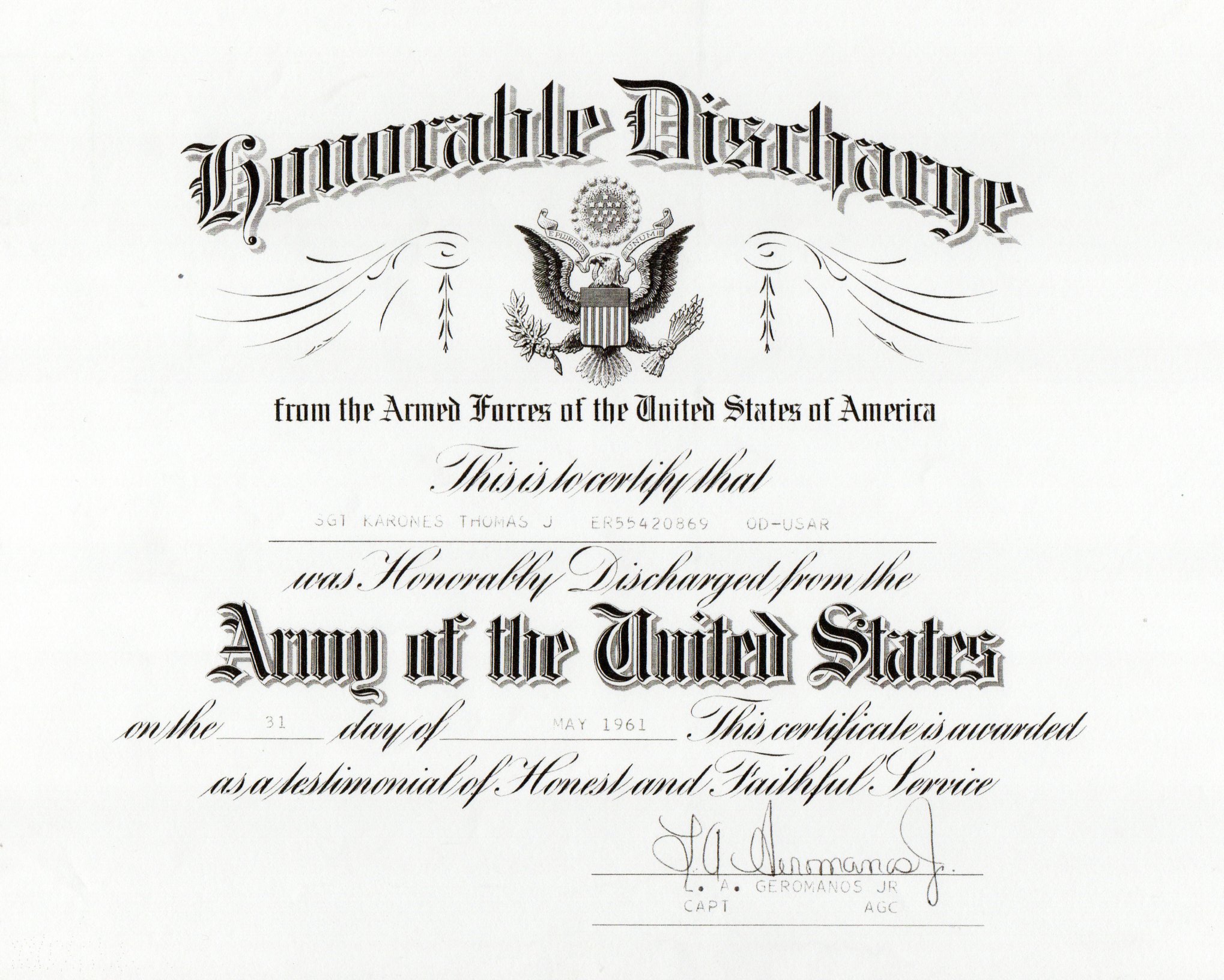 Thomas J. Karones, D Batt. 515th F.A. – The John Tubinis File